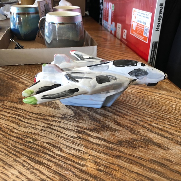 Hand Crafted | Accents | Hand Painted Ceramic Pilot Jet Plane Bank ...